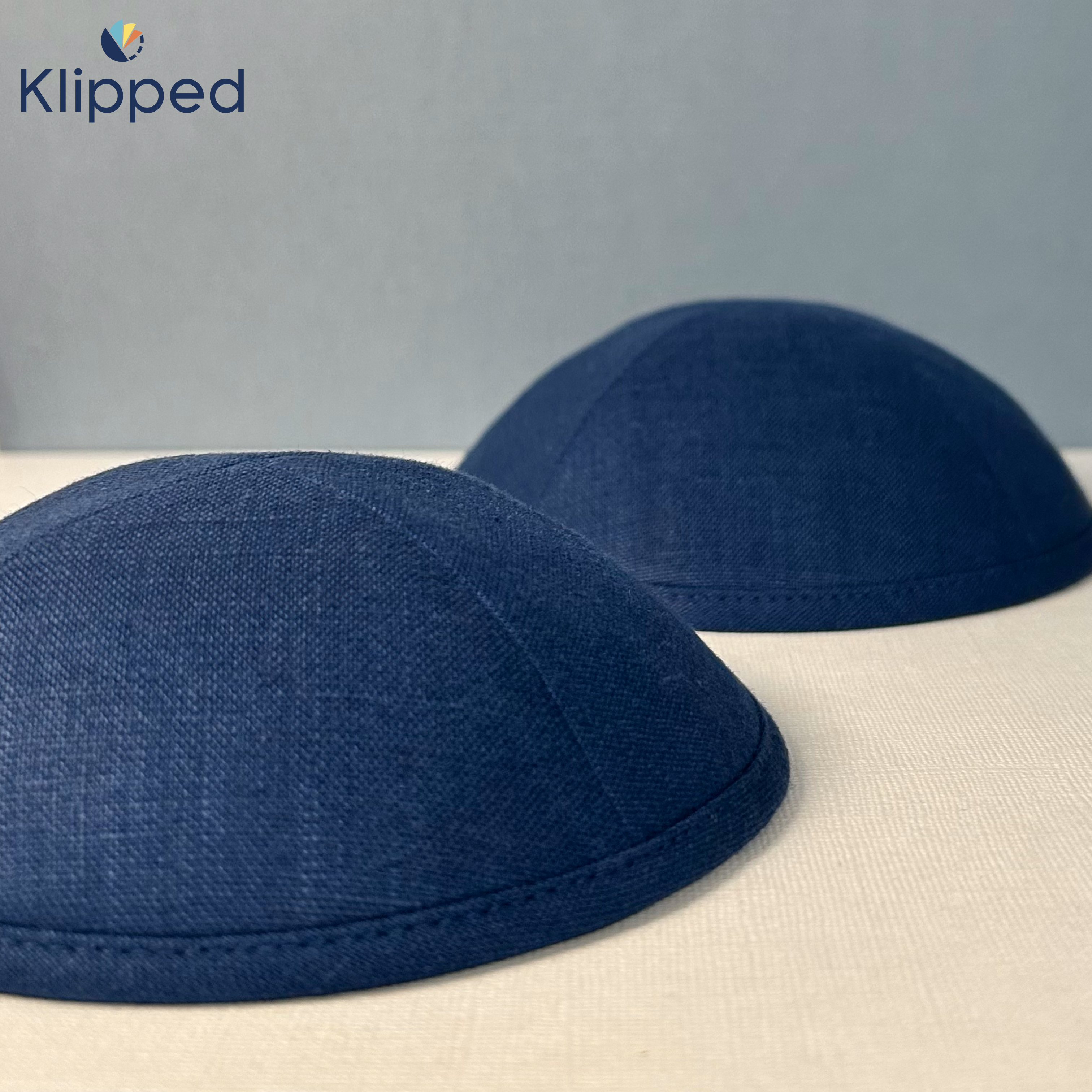 Linen White Kippah with Clip | Kippah & Yarmulkes | Klipped Kippahs