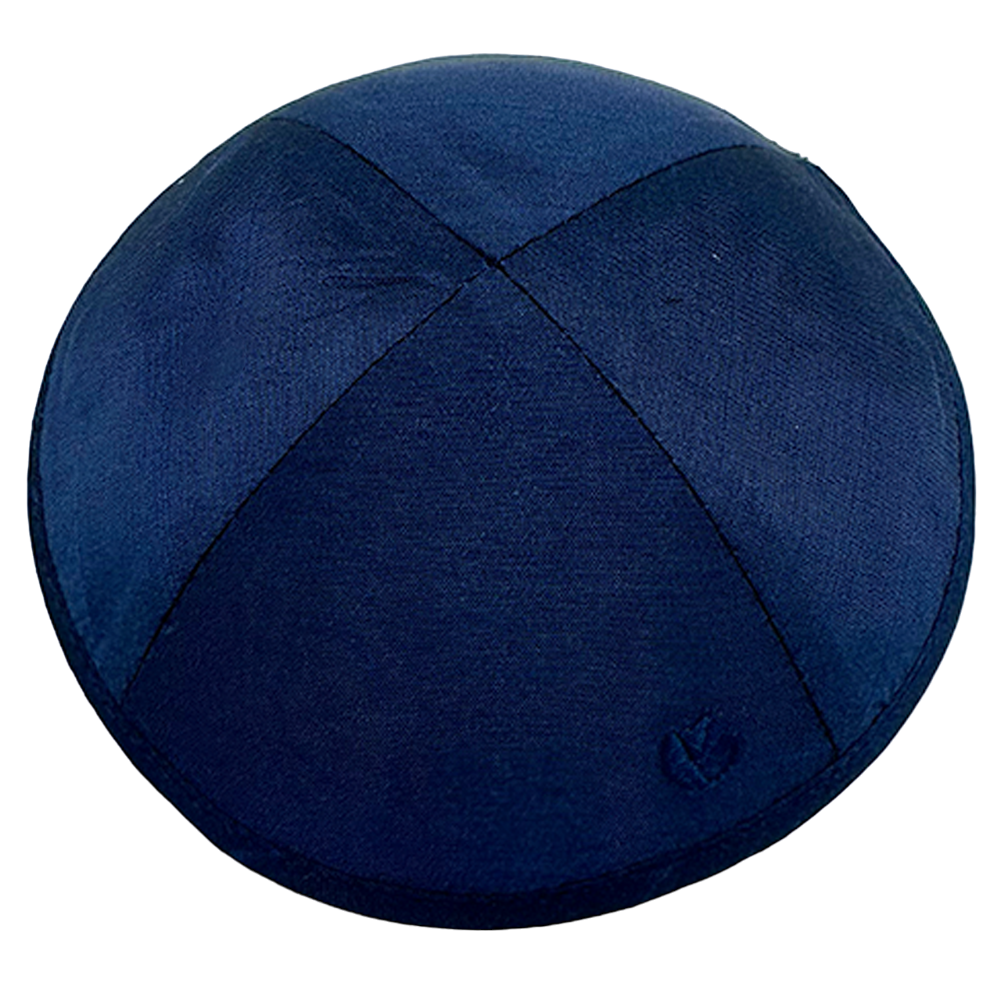 Navy Raw Silk Kippah with Rim – Klipped